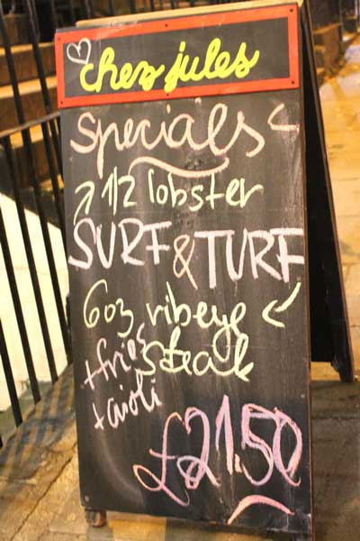 Specials - Chez Jules Bistro